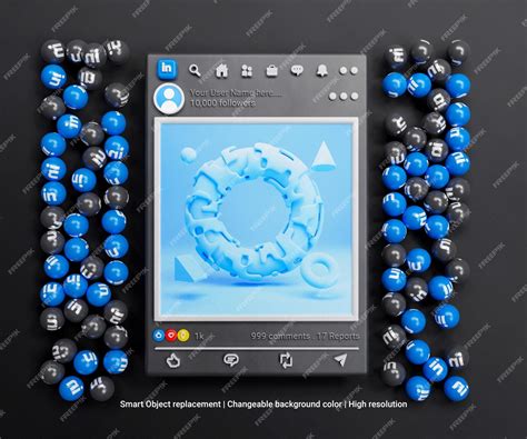 Premium Psd 3d Linkedin Post Mockup On Dark Background Or 3d Social