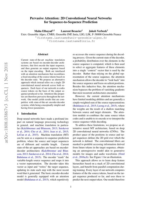 Pdf Pervasive Attention 2d Convolutional Neural Networks For Sequence To Sequence Prediction