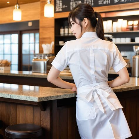 Images From Behind Angle Of A Waitress At The Cafe Aihotassfactory