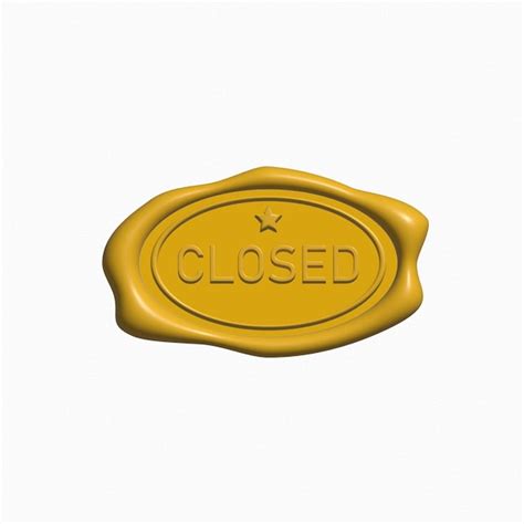 Premium Vector Free Closed Named Realistic Golden Stamp Design