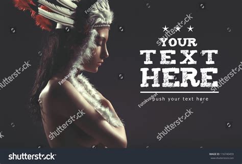 Nude American Indian Girl Pocahontas Logo Stock Illustration 116740459