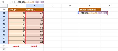 How To Use TTEST Function In Google Sheets Sheetaki