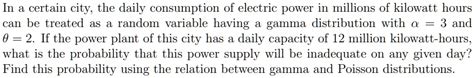 SOLVED In Certain City The Daily Consumption Of Electric Power In