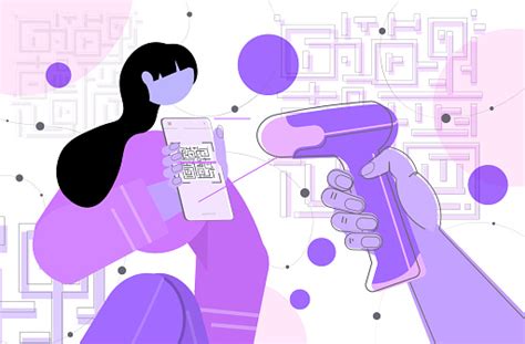 Scanner De Code À Barres Scannant Le Code Qr Sur Lécran Du Smartphone Électronique Technologie