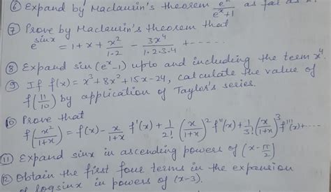 6 Expand By Maclaurins Theorem Ex1ex As7 Prove By Maclaurins The