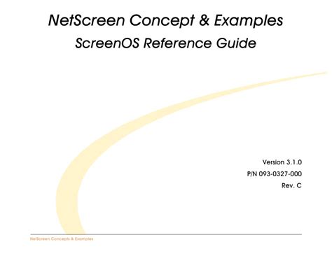 Netscreen Concepts And Examples Screenos Version 3 1 Revc Pdf