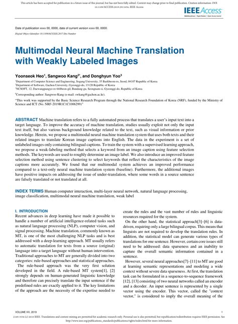 Pdf Multimodal Neural Machine Translation With Weakly Labeled Images
