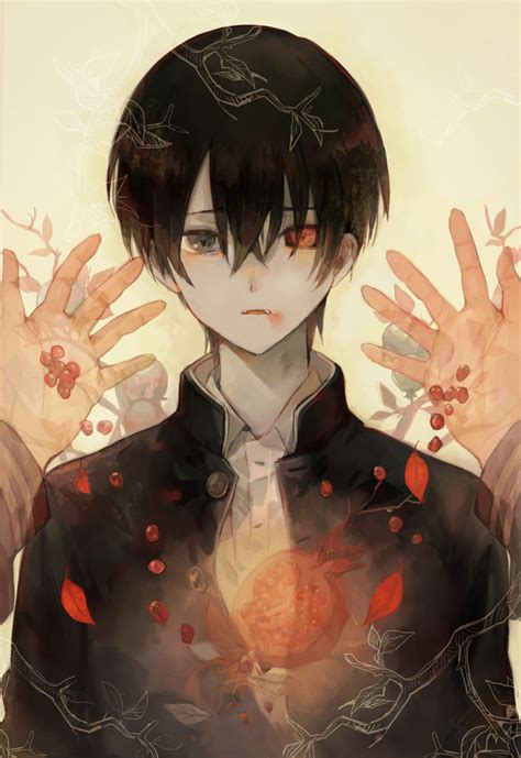 Hihara You Original Highres Boy Other Bishounen Black Eyes Black Hair Black Sclera