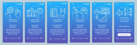Attribution Modeling Types Onboarding Mobile App Page Screen Vector