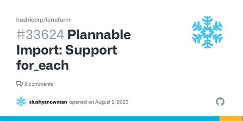 Plannable Import Support For Each · Issue 33624 · Hashicorp Terraform · Github