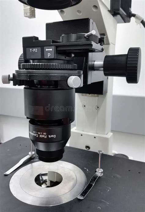 Dark Field Microscopy In High Tech Fluorescence Inverted Microscope Stock Image Image Of