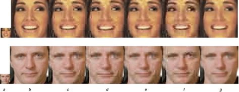face‐hallucination results based on the different methods for input