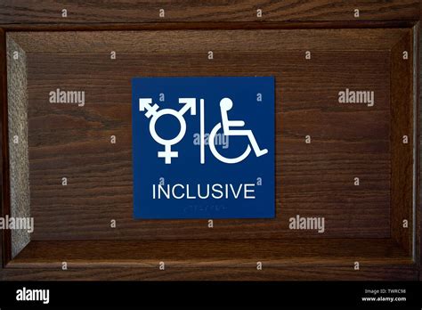 Ada Compliant Gender Inclusive Symbol Restroom Wall Sign With