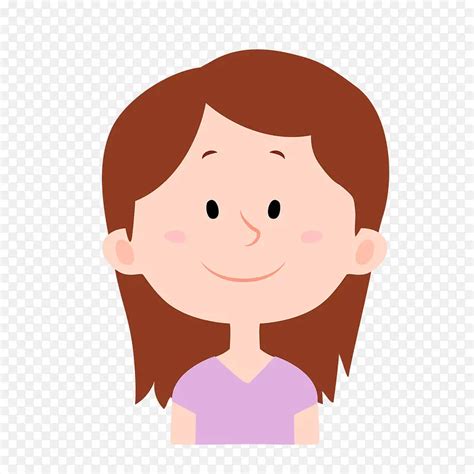 卡通微笑长发女孩头像png图片素材下载 图片编号9162272 Png素材网