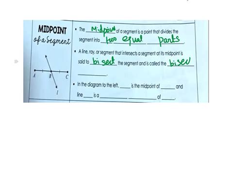 solved midpoint the midpoint of a segment is a point that divides the