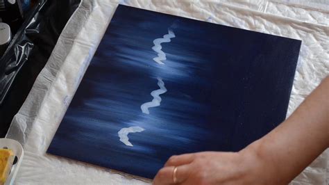 СЕВЕРНОЕ СИЯНИЕ Снежный пейзаж красками Рисуем картину Youtube