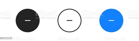 간단한 파란색 라운드 빼기 버튼 윤곽선 아이콘입니다 모바일 앱을 위한 평면 디자인 계산기의 요소 원 빼기 기호 계산기에 대한 스톡 벡터 아트 및 기타 이미지 Istock