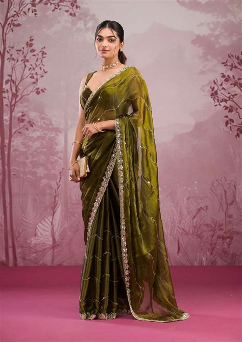 Premium Jimmy Chu Silk Embellished With Real Mirror Work Saree Sasta Bazzar