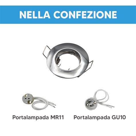 Portafaretti Led Da Incasso Per Mr11 E Gu11 Foro Da Incasso 50mm
