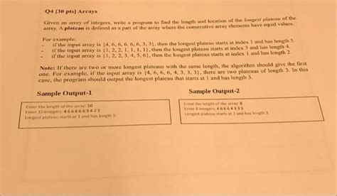 Solved Q4 30 Pts Arrays Given An Array Of Integers Write