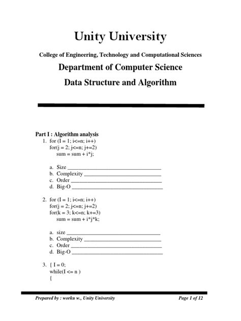 Data Structure Exam Sample 2020 Pdf C Programming Language