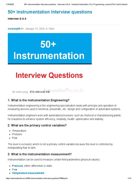 50 Instrumentation Interview Questions 1 January 10 2020 410pm Pdf Flow Measurement