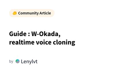 Guide W Okada Realtime Voice Cloning
