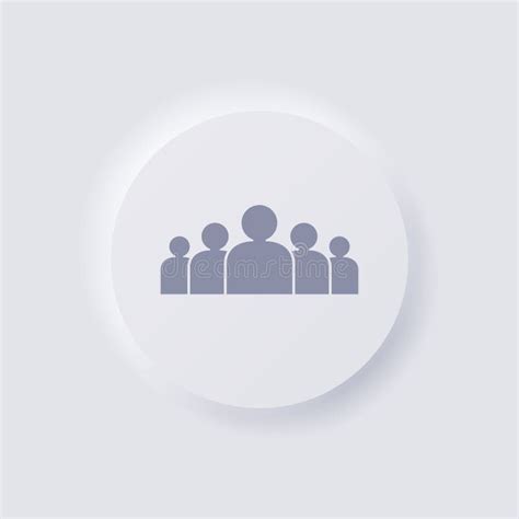 group of people icon white neumorphism soft ui design stock vector illustration of community