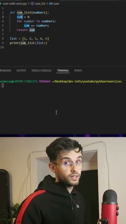 Trouve Lerreur Dans Le Code Softwaredeveloper Coding Python Youtube