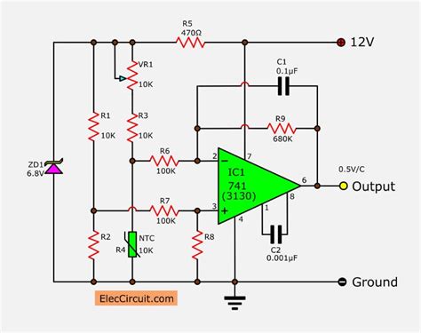 Diode Temperature Sensor Circuits