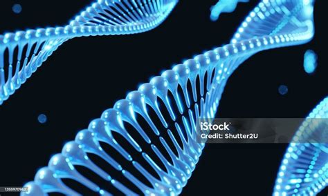 검은 배경에 블루 나선 Dna 염색체 유전자 변형 과학 및 의료 개념 3d 일러스트 렌더링 0명에 대한 스톡 사진 및 기타