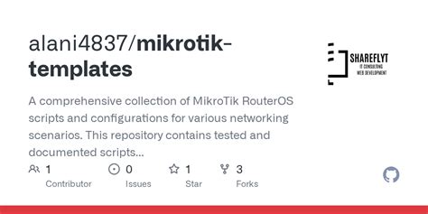 Github Alani4837mikrotik Templates A Comprehensive Collection Of