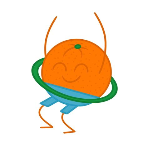 밝은 오렌지 트위스트 훌라후프 이미지 광고 배너 벡터 일러스트 레이 션 프리미엄 벡터