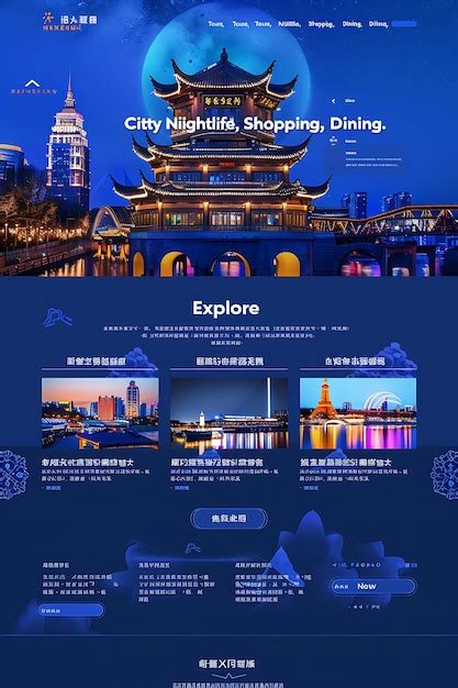 Wuhan Tour With Vertical Split Layout Effect Modern Layout N Travel Website Layout Idea Designs