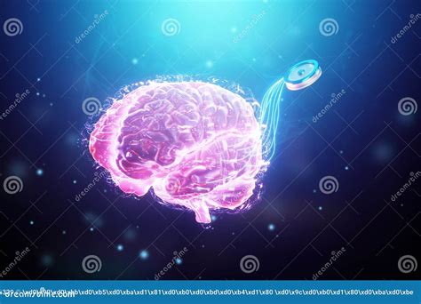 A Chip Implanted In The Brain Neurotechnology A Microprocessor Connected Electrically To Human
