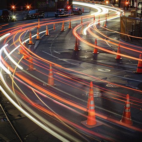 Dynamic Traffic Flow Timelapse Premium Ai Generated Image