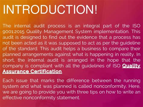Ppt 3 Tips On Writing A Nonconformity Statement For Iso 9001 Powerpoint Presentation Id 8086409