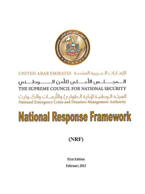 National Response Framework Supreme Council For National Security
