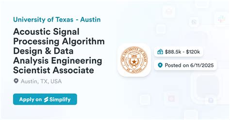 Acoustic Signal Processing Algorithm Design And Data Analysis Engineering Scientist Associate