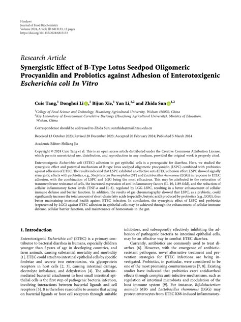 Pdf Synergistic Effect Of B Type Lotus Seedpod Oligomeric Procyanidin