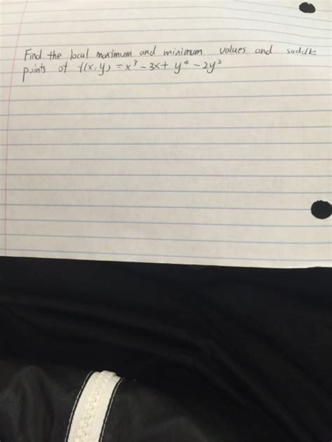 Solved Find The Local Maximum And Minimum Values And Saddle