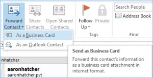 Convert MSG To VCard With Outlook Export Contacts Feature