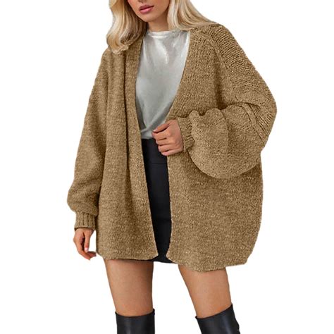 Anineo Womens Oversized Cardigan Sweater Lightweight Knit Open Front