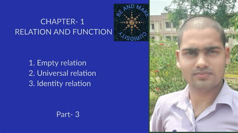 Empty Universal And Identity Relation Class Xii Cbse Part 3 Youtube