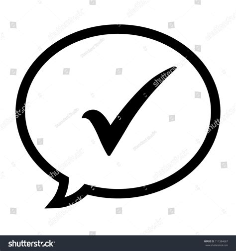 Check Mark Icon Speech Bubble Tick Stock Vector Royalty Free Shutterstock