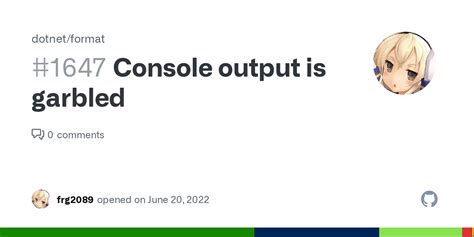 Console Output Is Garbled Issue Dotnet Format Github