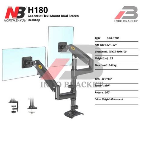 Promo Bracket Monitor 22 32 Inch Gas Spring Dual Monitor Arm Full Motions Diskon 23 Di Seller