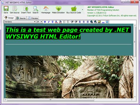 Net Wysiwyg Html Editor 100 Free Produced By Trisun Software