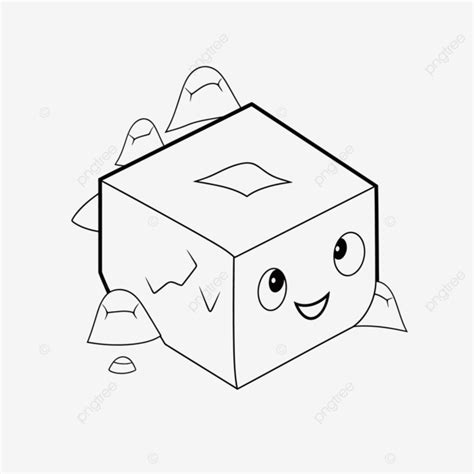 귀여운 얼굴 외곽선 스케치로 블록 그리기 벡터 아이소메트릭 3d 드로잉 아이소메트릭 3d 개요 아이소메트릭 3d 스케치 Png 일러스트 및 벡터 에 대한 무료