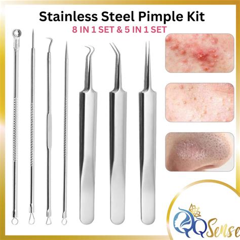 Stainless Steel Pimple Kit Set Besi Picit Jerawat Acne 黑头粉刺针 粉刺夹